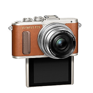 OLYMPUS PEN E-PL 8 EZ double zoom kit [Brown][International Version, No Warranty]