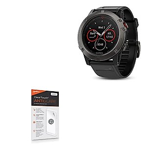 BoxWave Screen Protector Compatible with Garmin Fenix 5X (51mm) - ClearTouch Anti-Glare (2-Pack), Anti-Fingerprint Matte Film Skin for Garmin Fenix 5X (51mm)