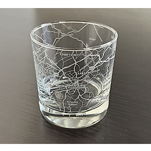 Rocks Whiskey Old Fashioned 11oz Glass Urban City Map Knoxville Tennessee