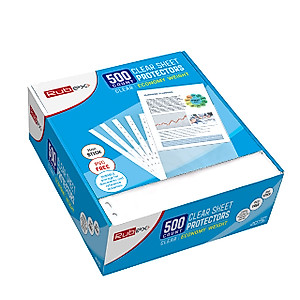Rubex Sheet Protectors 8.5 x 11 inch Clear Page Protectors Plastic Sleeves Reinforced 11 Hole fit for 3 Ring Binder Top Loading 9.25 x 11.25 inch (500 Sheets)