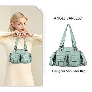 Angel Kiss Large Hobo Bags for Women Crossbody Bag Travel Shoulder bag Roomy Multi-functional Vegan Leather Satchel ToteÖ