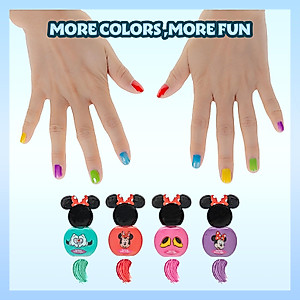 Townley Girl Disney Minnie Mouse Sparkly Cosmetic Makeup Set for Girls with Lip Balm Nail Polish Nail Stickers-35 Pcs|Perfect for Parties Sleepovers Makeovers|Birthday Gift for Girls above 3 Yrs, Kid