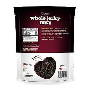 Fruitables Whole Jerky Dog Treats – Jerky Strips for Dogs – Gluten Free, Grain Free, Wheat Free – Made with Premium Meat and No Added Fillers – Grilled Bison – 12 Ounces
