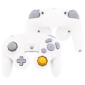 eXtremeRate White Faceplate Backplate for Nintendo Gamecube Controller, DIY Replacement Front Back Housing Shell Cover with Buttons for Nintendo Gamecube Controller - Controller NOT Included