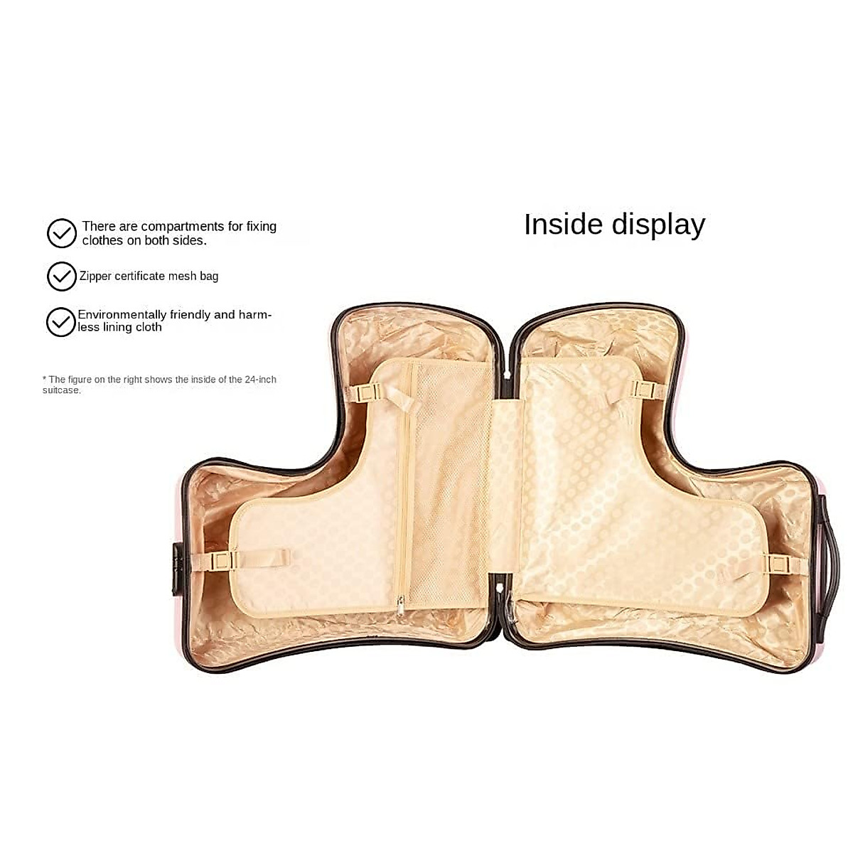 AO WEI LA OW Travel Suitcases PC Kids' Luggage Suitcase with Wheels Ride-On Rolling Trolley Case Fits to Kid 6-12 Years Old (Checkd-24-Inch)