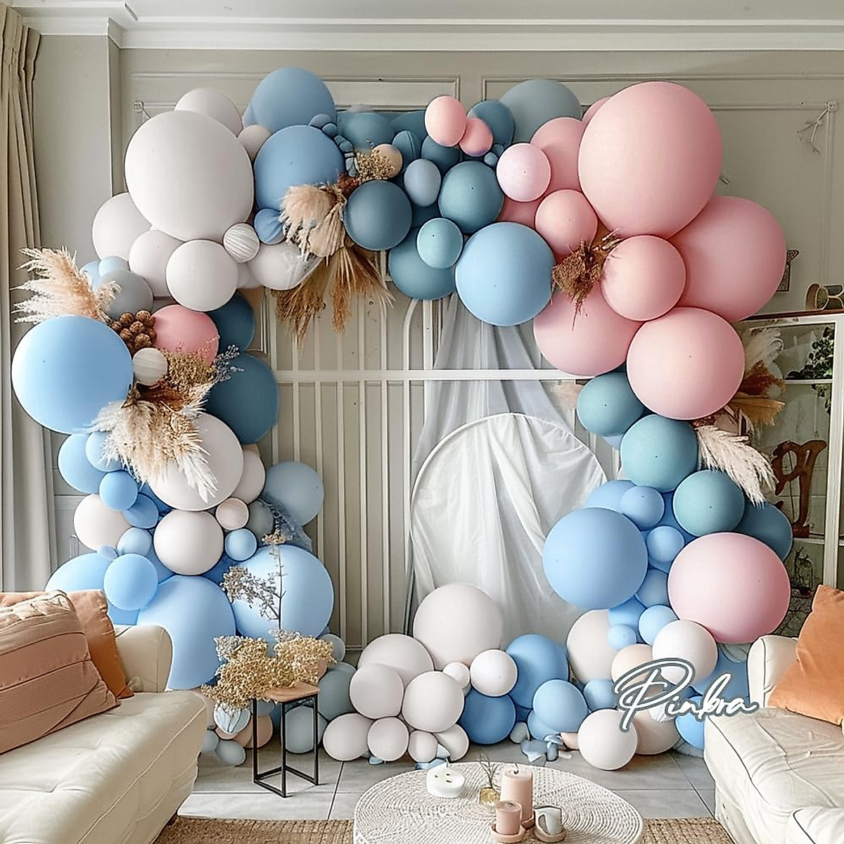Double Stuffed White Balloon Garland - Pastel White Balloons Different Sizes 18/12/5 Inch Matte Latex Arch For Baby Shower Birthday Bridal Shower Wedding Party Decorations