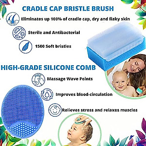 Baby Bath Sponges for Newborns - Baby Cradle Cap Brush - Cradle Cap Comb for Babies (Pack of 5)
