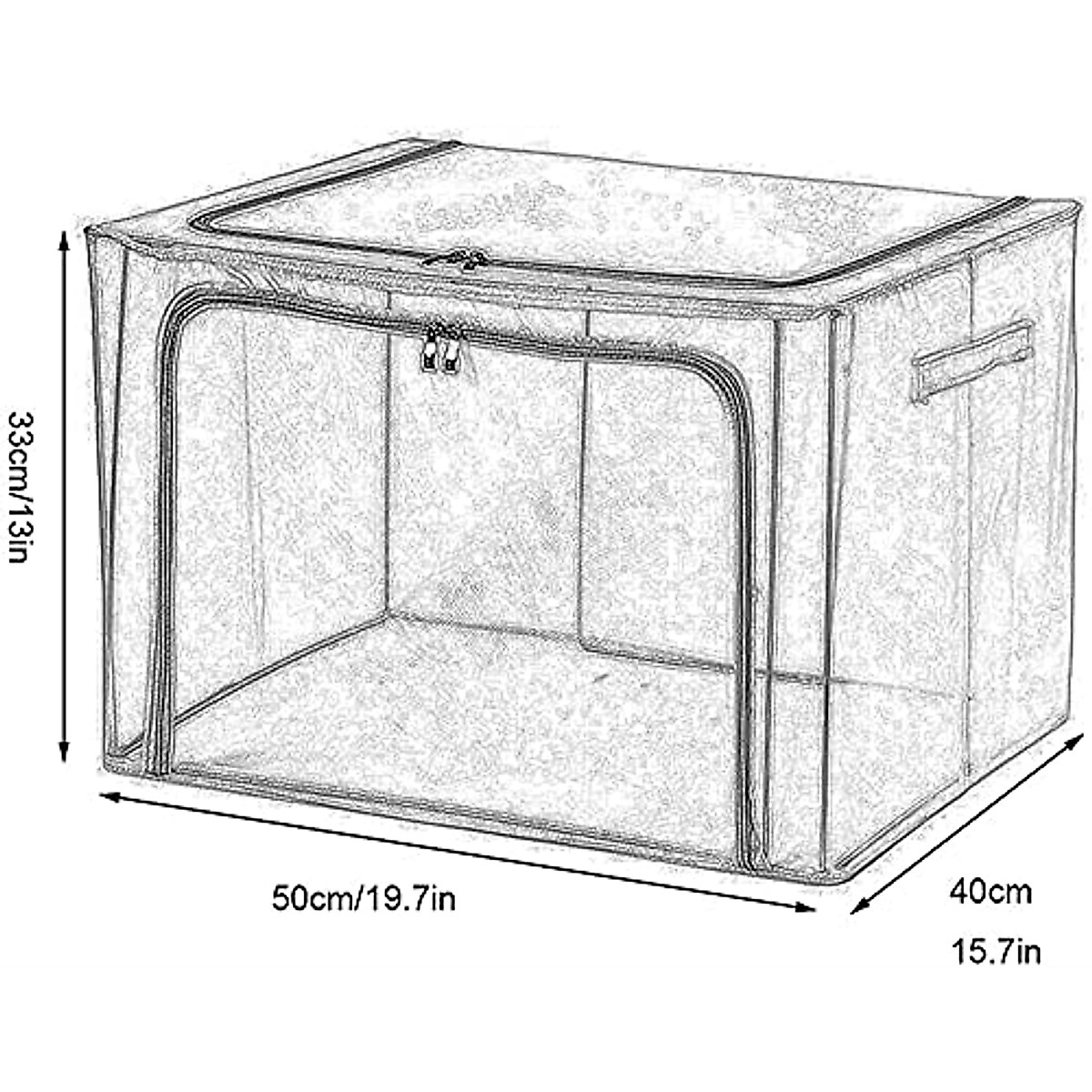 ZyHMW Large Foldable Clothing Storage Bags 2PCS, 66L Clothes Storage Bins, Thick Fabric Closet Organizers and Storage (Color : GauzeD) (Color : Waterproof a)