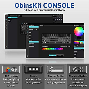 Anne PRO 2D, 60% Wired/Wireless Mechanical Keyboard (Gateron Brown Switch/White Case) - Full Keys Programmable - True RGB Backlit - Tap Arrow Keys - Double Shot PBT Keycaps - NKRO - 1900mAh Battery