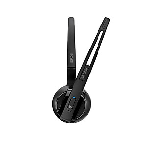 Sennheiser SD Office ML (506009) - Single-Sided DECT Wireless Headset for Desk Phone and Skype for Business Connection, Noise-Cancelling Microphone, Multiple Wearing Styles (Black)