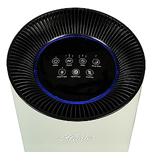 Hunter Fan Company HP670 True HEPA Air Purifier for Allergies, Removes Dust, Smoke, Mold, and Pollen, Covers up to 195 Sq. Ft., Digital Tall Tower, Sage