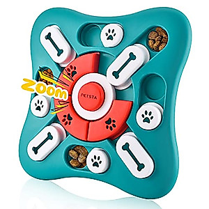 Dog Puzzle Toys, Squeaky Treat Dispensing Dog Enrichment Toys for IQ Training and Brain Stimulation, Interactive Mentally Stimulating Toys as Gifts for Puppies, Cats, Small, Medium, Large Dogs