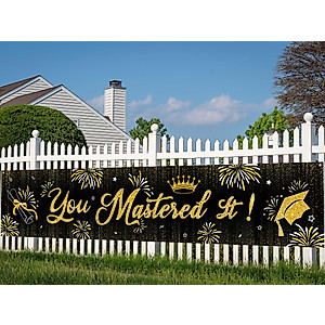 Yarcooly Graduation Decorations Class of 2024 Congratulations Grad Fence Banner Mastered It Graduation Party Masters Graduation Decorations