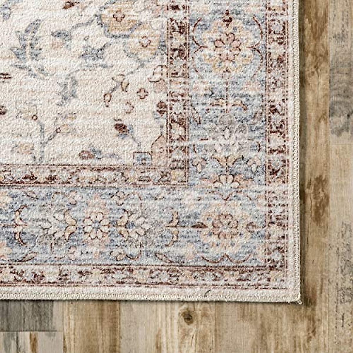 nuLOOM Gemma Machine Washable Transitional Floral Area Rug 4' x 6'