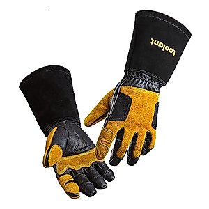 toolant Welding Gloves for Men, Leather Cowhide Mig/Stick Welding Gloves, for Welding, for Grill, for Gardening
