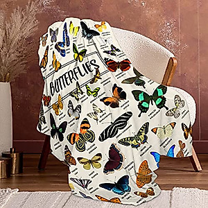 Butterfly Blanket for Boys and Girls - Ultra Soft Throw for Butterfly Lovers, Lightweight Cozy Kids Gifts for Christmas, Bed, Couch, Sofa - 40x50in