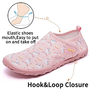 Racqua Girls Water Shoes Kids Quick Dry Barefoot Beach Swim Shoes Lightweight Boating Sport Pool Surfing Walking Aqua Shoes Little Kid Unicorn 2