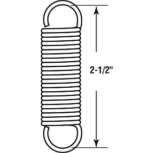Prime-Line SP 9610 Extension Spring, Spring Steel Construction, Nickel-Plated Finish, 0.072 GA x 5/8 In. x 2-1/2 In., Single Loop Open, 2 Count (Pack of 1)