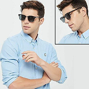 ANDWOOD Polarized Sunglasses for Men Women UV Protection Semi Rimless Sun glasses Classic Half Frame Shades Black Tortoise