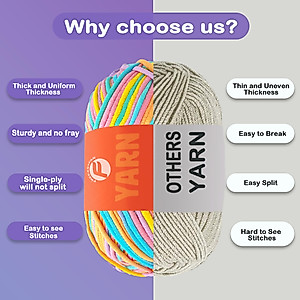 FREEASYFAR 3.5Oz/120yds Beginner Easy Yarn, Crochet & Knitting Yarn for Beginners with Easy-to-See Stitches, Worsted-Weight Medium #4;Cotton Blend Yarn for Amigurumi DIY(Coral,1 Skein)