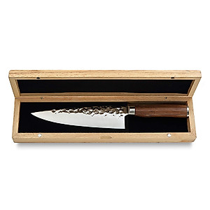 ROUTE83 Classic XL Chef's Knife - Handmade - Hammered German Steel - American Walnut Wood Handle