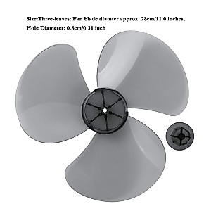 CHICTRY Plastic Fan Blade Replacement Leaves with Nut Cover for Household Standing Pedestal Fan Table Fanner Accessories Grey 12 Inch 3 Leaves