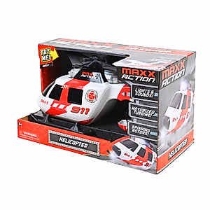 Sunny Days Entertainment Maxx Action Large Helicopter - Lights and Sounds Vehicle with Motorized Turbine and Spinning Rotors