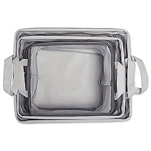 DII Cotton/Polyester PE Coated Assorted Laundry Bins, Assorted Small Bins, Gray