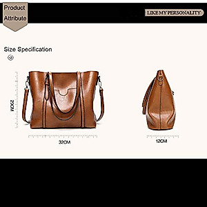 Women’s Tote Organizer Top Handle Satchel Handbags Shoulder Bag Tote Purse Crossbody Bag (Brown)
