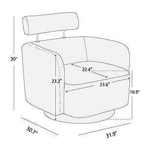 CHITA Swivel Accent Chair Armchair, Barrel Chair with Adjustable Backrest for Living Room Bedroom, Pebble Grey