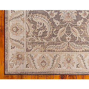 Unique Loom Voyage Collection Traditional Oriental Classic Intricate Floral Design Area Rug (2' 2 x 3' 0 Rectangular, Brown/Gold)