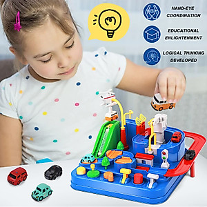 Race Tracks for Boys, Car Toys STEM Track Adventure Educational Toys for Toddlers 3 4 5 6 7 8 Year Old Boys Girls Gifts (W18TY0045US-A)