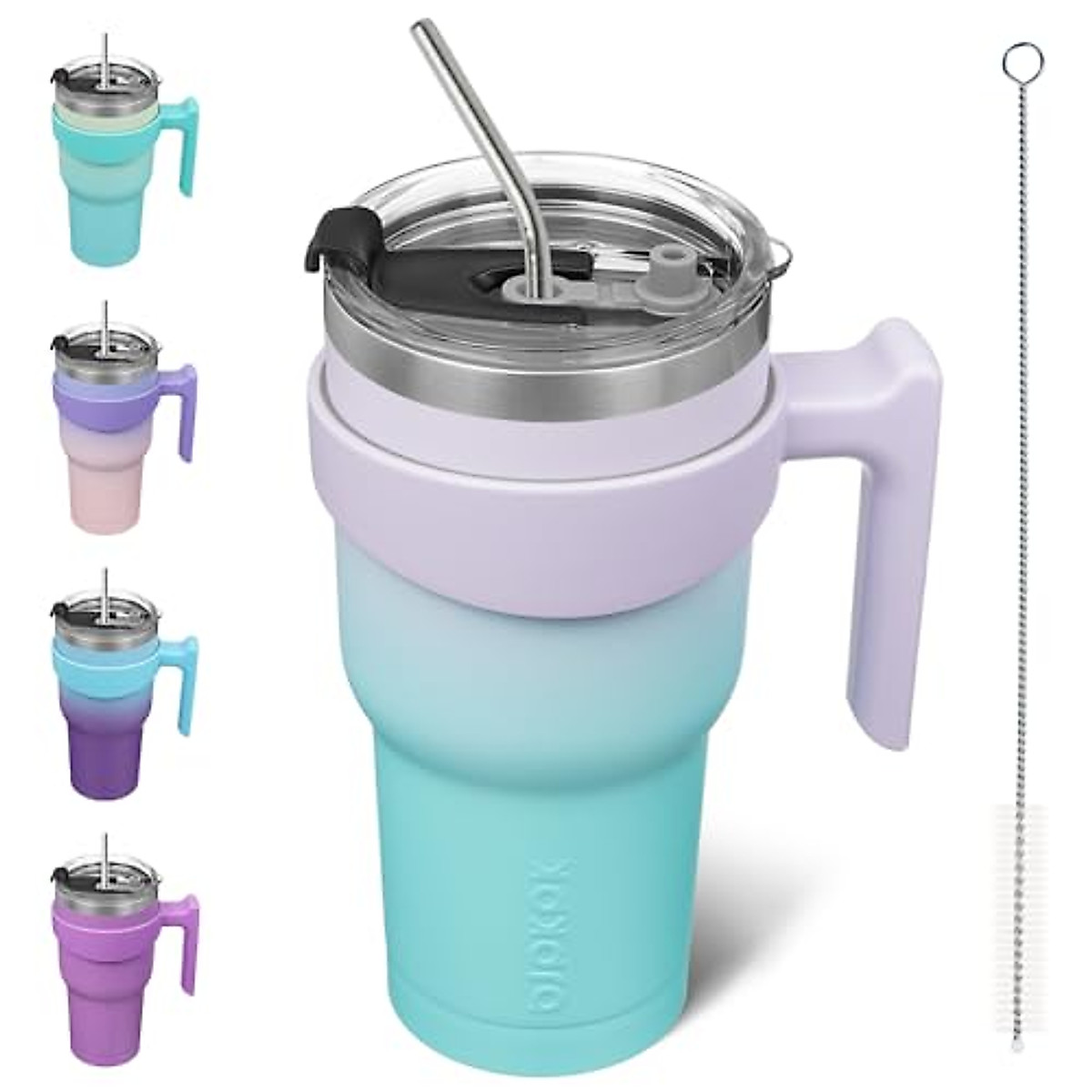 BJPKPK 30 oz Tumbler With Handle Stainless Steel Insulated Tumblers With Lid And Straw For Women,Oasis