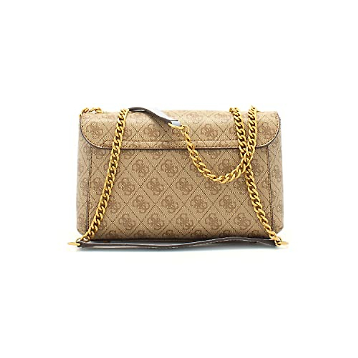 GUESS Nell Convertible Crossbody Flap, Latte Logo/Slate