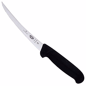 Victorinox Fibrox Pro 6-inch Curved Boning Knife with Flexible Blade, Black