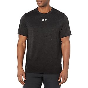 Reebok Men's Standard Workout Ready Tee, Night Black/White Vector Logo, X-Large