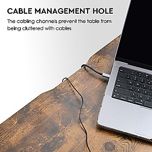 Maihail Computer Desk with Drawers, 47" Desk with 2 Drawers and Shelves, Office Desk with Storage, Desk with Storage Bag, Industrial Desk for Home Office with Metal Frame for PC Laptop, Rustic Brown