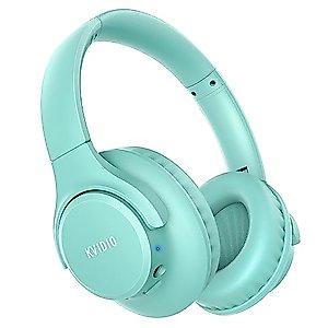 KVIDIO [Updated] Bluetooth Headphones Over Ear, 65 Hours Playtime Wireless Headphones with Microphone,Foldable Lightweight Headset with Deep Bass,HiFi Stereo Sound for Travel Work Cellphone (Green)