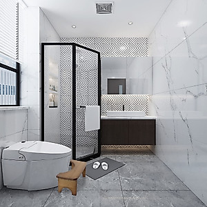 Squatting Toilet Stool for Adults, 6.5" Toilet Stool Squat Adult for Bathroom,Bamboo Potty Stool with Non-Slip Mat Toilet Step Stool - Halloween Decorations Healthy Gifts for Adults Kids Seniors.Brown