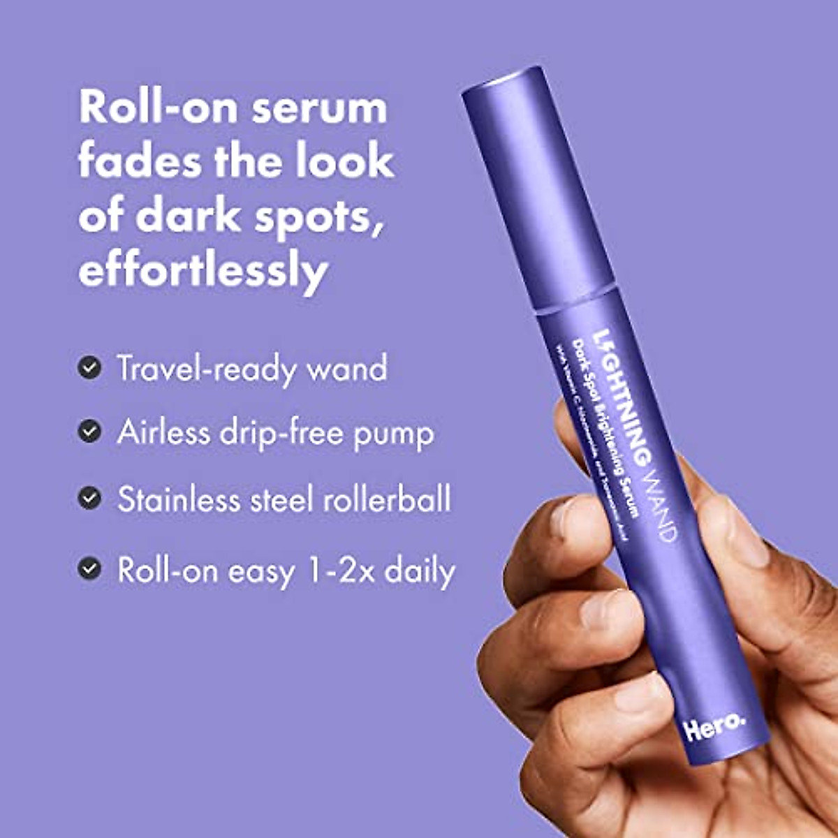 Lightning Wand from Hero Cosmetics - Brightening Serum for Fading Post-Blemish Dark Spots with Botanicals, Fragrance and Paraben Free (10 ml, 0.34 fl oz)