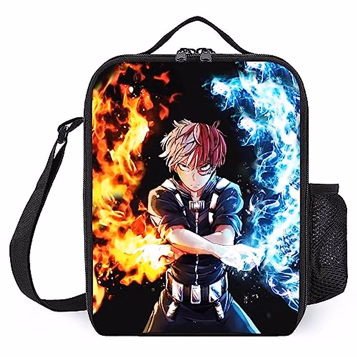 Cejburw Anime Manga Lunch Box, Durable Insulated Leakproof Lunch Bag Large Tote Meal Bag for Travel, Wear Resistant Casual Lunchbox (Black2, One Size)
