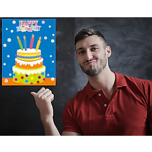 Iconikal Happy Birthday 32 Player Bingo and Pin The Candles on The Cake Game Set