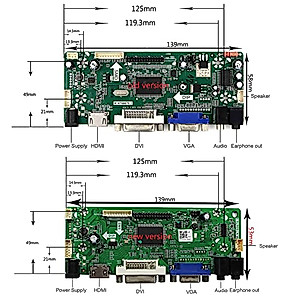 HD-MI VGA DVI Audio LVDs Controller Board 30 pin for 17" 19" 1280x1024 M170EG01 M170EN01 M170EN06 M170ETN01 1 LCD Gaming Screen Panel