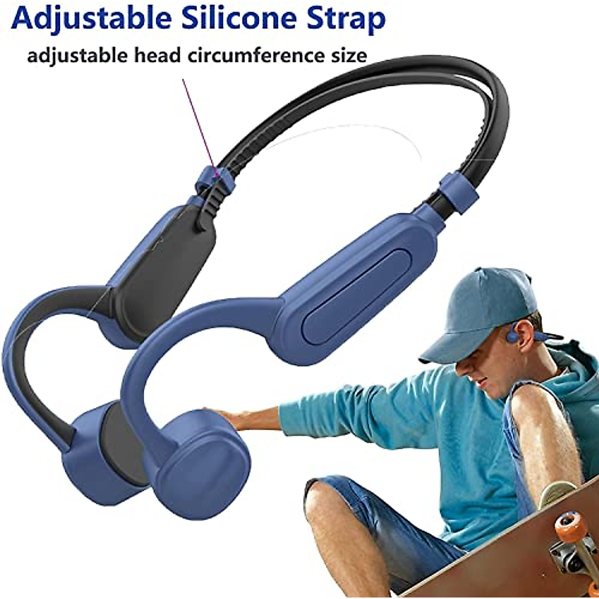 TWEE Bone Conduction Headphones Bluetooth Wireless Headset with Microphones Waterproof for Swimming 16G MP3 Player Sports Earbuds IPX8 for Running Water Sports & Underwater Activities