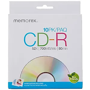 Memorex Value Added 700MB/ 80 Minute 52X CD-R 10 Pack (32020033356)