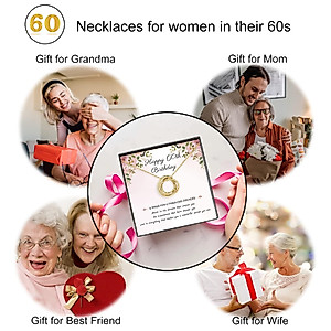 BMMYE 60th Birthday Gifts for Women, Gold Silver Necklace Circle Pendant Mothers Day Jewelry 60 Year Old Birthday Gifts Ideas for Mom Friend