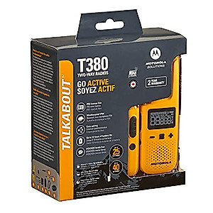 T380 Yellow 25 Mile 2 Way Radio W/Charging Dock