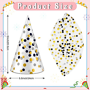 Assorted Paper Party Hats 20 Pcs - Cone Hats for Kids, Birthday, Baby Shower, Jamboree, Photo Props, 9 Designs