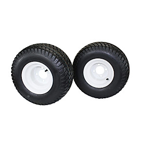 Antego Tire & Wheel - Set of Two 18x9.50-8 4 Ply Tire & Wheel Assemblies | White 8x7 Wheel | Direct Replacement for Toro/Exmark 110-6883, 120-2249 | Suitable for Golf Carts & Some Craftsman Mowers