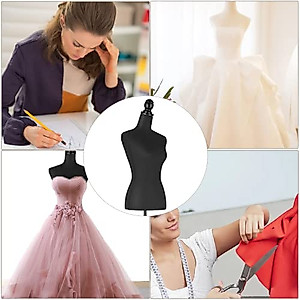 Encomle Dress Form Female Mannequin Torso, Height Adjustable Mannequin Body with Stand for Sewing, Display, Black